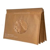 China Biodegradable Eco Double Layered Padded Envelope Brown Honeycomb Shipping Bags Kraft Paper Bubble Mailer Compostable for sale
