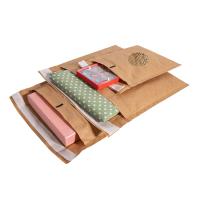 China Biodegradable Eco Double Layered Padded Envelope Brown Honeycomb Shipping Bags Kraft Paper Bubble Mailer Compostable for sale