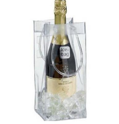 China Custom PVC Packaging Bags , Clear Plastic Cooler Ice Bag For Wine Packing for sale