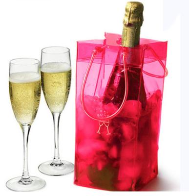 China Waterproof PVC Transparent Bag Plastic Ice Bag With Handle Eco Friendly for sale