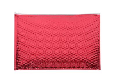 China Red Shinny A3 Metallic Foil Padded Envelope Mailers Standard Pack Zipper Bubble Bag for sale