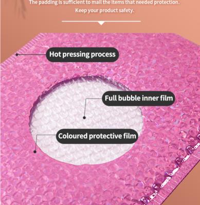 China Custom Printed Postage Poly Holographic Bubble Mailers Envelope Shipping Bags for sale