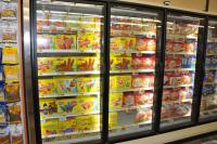 China LED Lighting Performance Supermarket Refrigerated Display Cases Vertical for sale