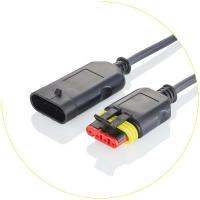 China Customized Male Waterproof Connector Overmolded Superseal Cables for sale
