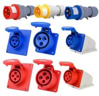 China 3 Pole 16A 220v Industrial Exposed Sockets 3 Pin 16A 32A 63A Female Waterproof Socket for sale