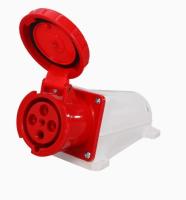 China 380v 4x16 16A Industrial Waterproof Socket 3p+e Industrial Plugs And Connectors for sale