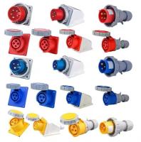 China 380v 4x16 16A Industrial Waterproof Socket 3p+e Industrial Plugs And Connectors for sale
