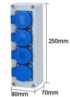 China IP65 Plastic hand-held Waterproof Distribution Box Outdoor Portable Electric Box 16A 32A 63A for sale
