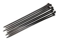 China 250mm Black Self Locking Plastic Cable Tie Pa66 Disposable Cable Wire Ties for sale
