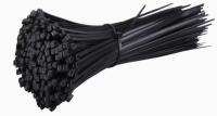 China 250mm Black Self Locking Plastic Cable Tie Pa66 Disposable Cable Wire Ties for sale