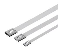 China 4.6*200mm Heavy Duty 304 Stainless Steel Zip Ties Self-Locking Metal Cable Ties For Outdoor Use for sale