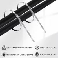 China 7.9*600mm Self Locking Cable Tie 304 316 Stainless Steel Industrial Grade Metal Zip Ties for sale