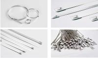 China 7.9*600mm Self Locking Cable Tie 304 316 Stainless Steel Industrial Grade Metal Zip Ties for sale