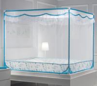 China Foldable Quadrate Roof Mosquito Net 120-200cm Width with Terylene Mesh and Lace Decoration for sale