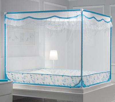 China Foldable Quadrate Roof Mosquito Net 120-200cm Width with Terylene Mesh and Lace Decoration for sale