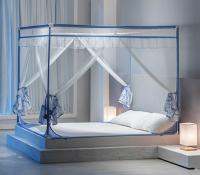 China Foldable Quadrate Roof Mosquito Net with Lace Decoration - 120cm/150cm/180cm/200cm Width Options for sale