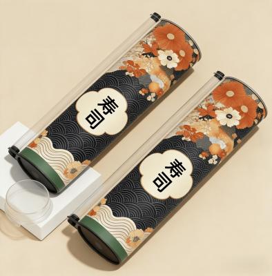 China Food Grade Cylinder Paper Sushi Push Pop Tube For Sushi Takeaway Packaging for sale