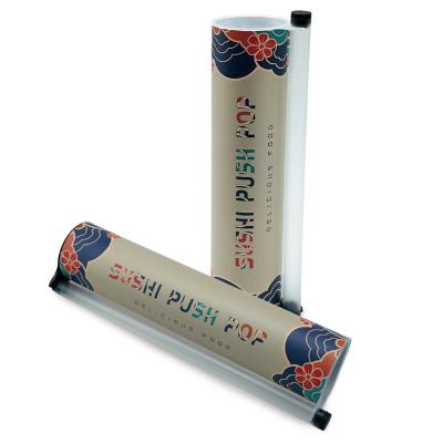 China Straight Cylindrical Sushi Roll Packaging Food Grade Paper Push Pop Tube for sale