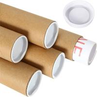 China Large Cylinder Posters Maps Paper Mailing Tubes With Plastic Lid for sale