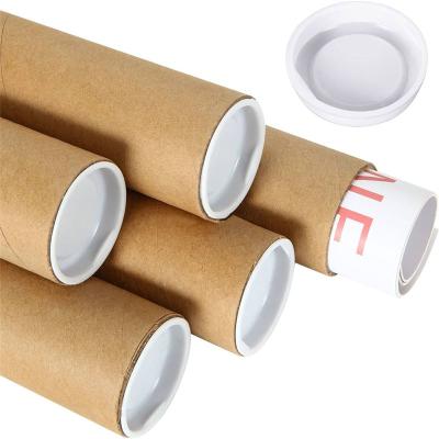 China Large Cylinder Posters Maps Paper Mailing Tubes With Plastic Lid for sale