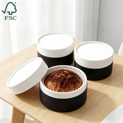China Customizable Biodegradable Cake Tube Box Round Food Grade Paper Cake Tube for sale
