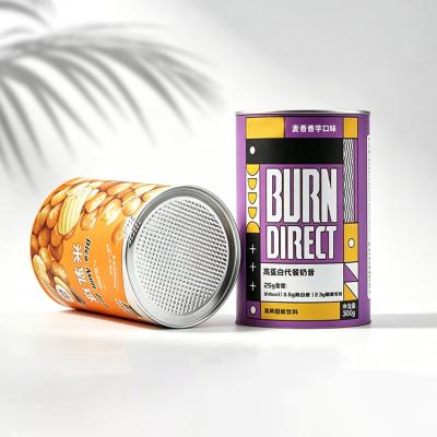 China Custom Airtight Embossed Composite Paper Can Food Grade Recyclable Tube Packaging for sale