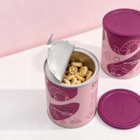 China Food Grade Recyclable Paper Can Easy Peel Off Foil Lid Canister for sale