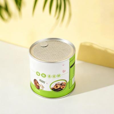 China Cylinder Eco Friendly Cardboard Food Packaging Aluminum Easy Tear Metal Lid for sale