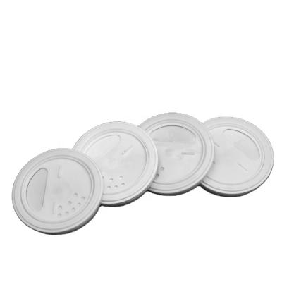 China Open Hole Rotary PE Plastic Lids For 65mm Salt Pepper Paper Cans for sale