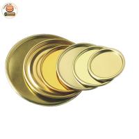 China Gold Silver Iron Tinplate Lids Round Cover Bottom Caps For Paper Tube for sale