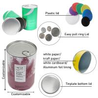 China Airtight Protein Powder Ring Pull Tab Can Cylindrical Paper Coffee Storage Tube for sale