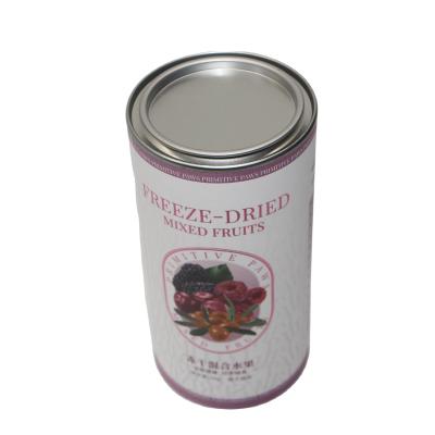 China Food Grade Kraft Paper Tube Organic Powder Composite Can Packaging With Metal Penny Lever Lid for sale