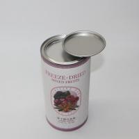 China Food Grade Kraft Paper Tube Organic Powder Composite Can Packaging With Metal Penny Lever Lid for sale
