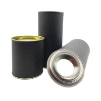 China Custom Food Tea Paper Canister Packaging With Metal Lids for sale