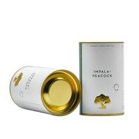 China Custom Food Tea Paper Canister Packaging With Metal Lids for sale