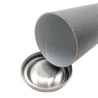 China Custom Food Tea Paper Canister Packaging With Metal Lids for sale