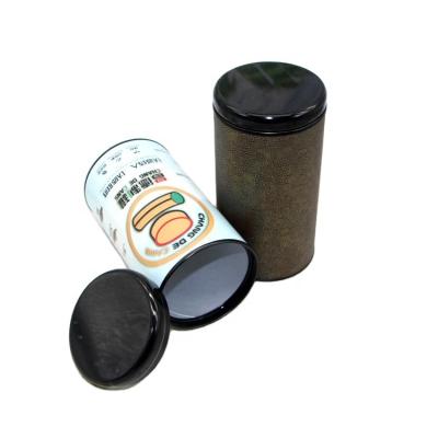 China Round Paper Tea Tube Cans With Tin Lid For Food Candy Cookie Packaging for sale