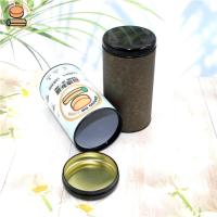 China Round Paper Tea Tube Cans With Tin Lid For Food Candy Cookie Packaging for sale