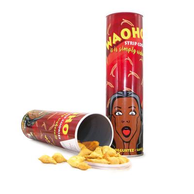 China Custom Cylindrical Paper Chip Cans With Aluminum Foil Lining Dust Proof Lid for sale
