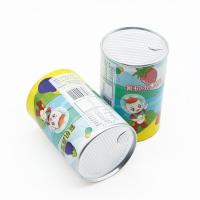 China Sealed Custom Paper Cans For Food Pet Treats With Easy Tear Lids for sale