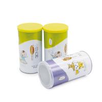 China Custom Food Grade Easy Peel Off Lid Paper Can Empty Cylindrical Paper Cans For Baby Food for sale