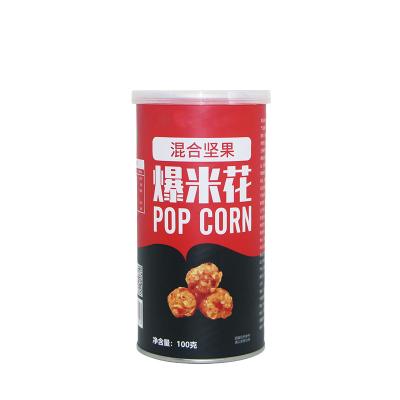 China Custom Food Grade Mini Cylindrical Paper Canister For Pop Chips for sale
