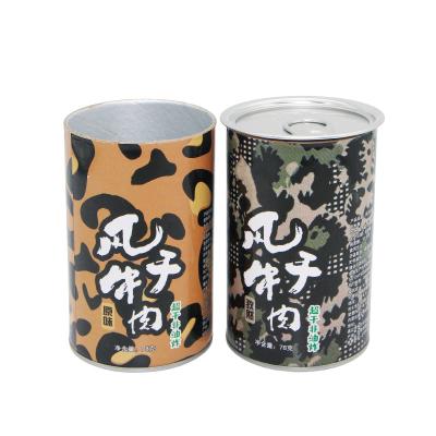 China Oil And Leak Proof Paper Canister For Beef Jerky With Internal Lining for sale