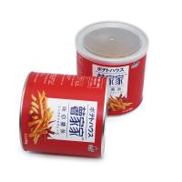 China Custom Food Grade Easy Peel Off Lid Paper Can For Potato Chips Cookies Candies for sale