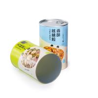 China Custom Eco Friendly Ring Pull Tab Can Cylinder Kraft Paper Canister For Nuts for sale