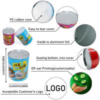 China Customized Easy Peel Off Lid Paper Can 52mm 63mm 65mm Dia Food Grade With Dust Cover for sale
