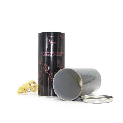 China Custom Inner Plug Cardboard Wine Tube Food Grade Cylindrical Composite Paper Cans for sale