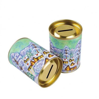 China Customizable Round Kraft Paper Piggy Bank DIY Friendly Money Saving Box for sale