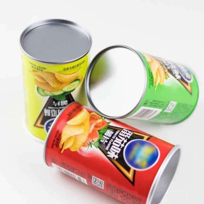 China Custom Size Paper Potato Chips Can Bio Degradable Composite Canister For Crisp Snack for sale