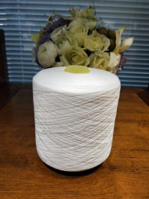 China Raw White Poly Poly Core Spun Thread , 21S/2 Spun Polyester Yarn for sale